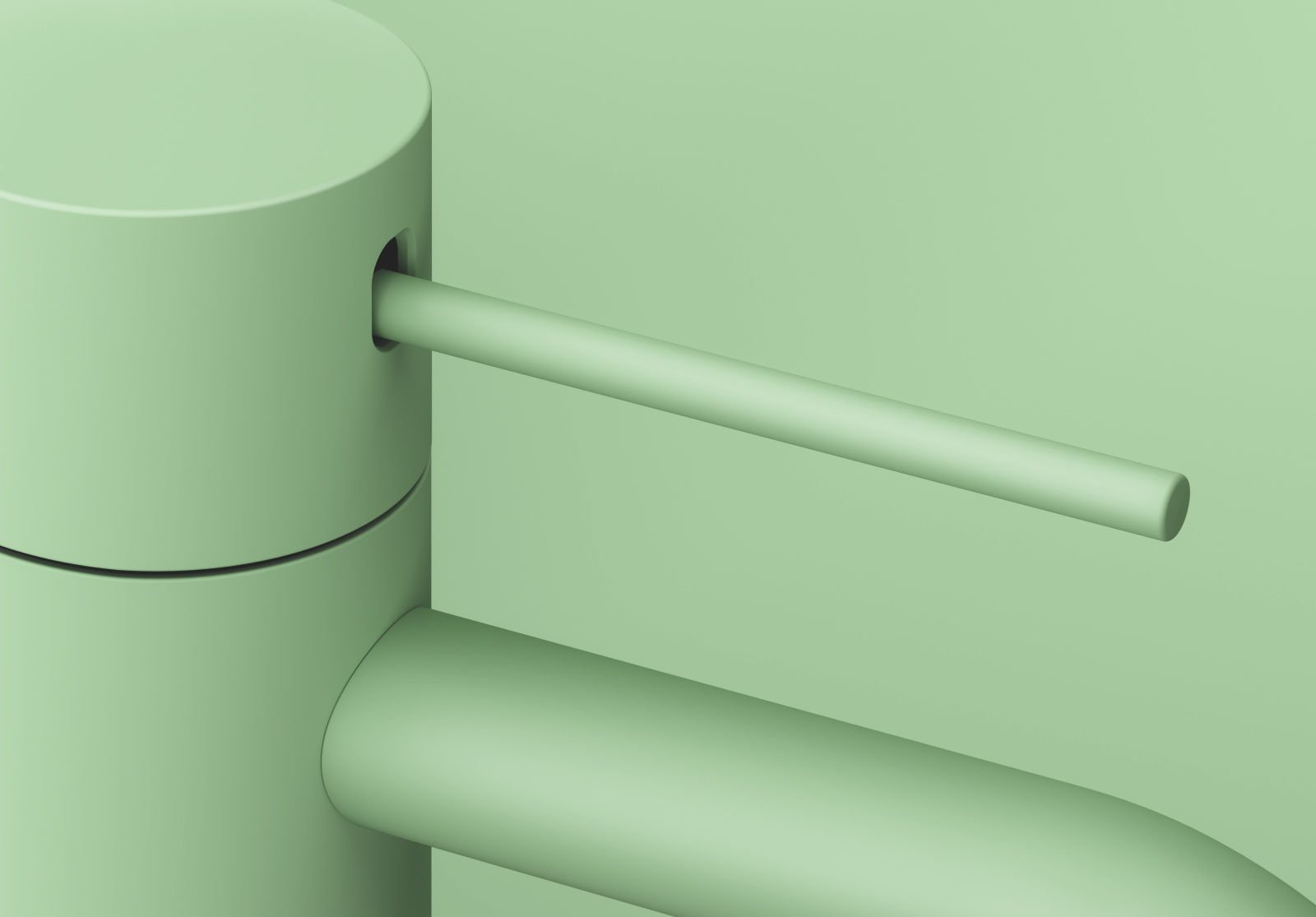 Meta Tek Delikli Lavabo Bataryası, Pastel Yeşil